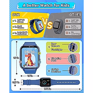 Sueseip Kids Watch for Boys Toys Age 6-8, HD Touchscreen Dual Cameras Smart Watch for Kids Boys Ages 5-7, Kids Toys with 26 Games Learn Card Audio Story for 6 7 8 9 10 Year Old Boys Birthday Gifts