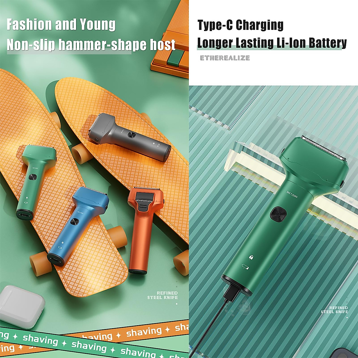 Electric Razor for Men,New Upgrade Electric Shaver with Pop-Up Trimmer,Portable USB Rechargeable Wet Dry Foil Shaver Easy One-Button Use Suitable for Home,Car,Travel Gifts for Male Father Boys