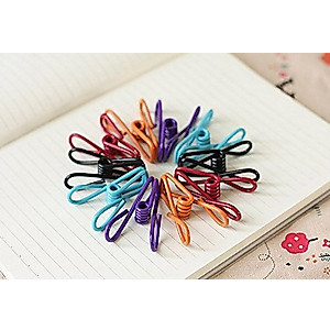 WOIWO 30Pcs Multi-Purpose Stainless Steel Wire Clips Pins Hanging Clips Hooks Assorted Colors