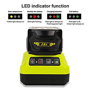 energup 2Pack 6.0Ah Replacement Ryobi 18V Lithium Battery for Ryobi 18-Volt ONE+ P104 P105 P102 P103 P107 P108 with a P117 Ryobi Battery Charger for Ryobi 18v Batteries