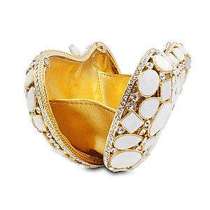 ZLXDP Marble Heart Shape Precious Stone Crystal Evening Bags Cocktail Bride Wedding Clutches Handbags Banquet Bags (Color : E, Size : 1)