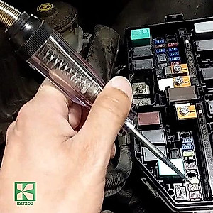 Katzco Circuit Continuity Tester - 6-12 Volt with 12 Foot Lead and Light Indicator for Fuse Testing, Light Sockets, Short Circuits, Wires, Electricians, Mechanics, Homeowners and Car Batteries