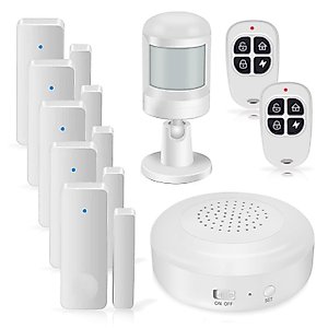 SKK Home Security System (2nd Gen), 9-Piece Wireless Alarm System Kit, Compatible with Alexa, DIY No Monthly Fee, for House Apartment Office
