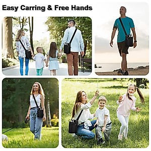 Cosmos Water Bottle Bag Crossbody Bottle Holder Carrier Case Bag Bottle Sling Bag Pouch with Adjustable Shoulder Strap & Pocket, Fits 30 to 48 oz Bottle for Hiking Camping Walking Travel & Fishing