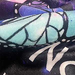 Maylian to My Granddaughter Printed with Blue and Purple Butterflies Fleece Blanket Gift (80 X 60 INCH)