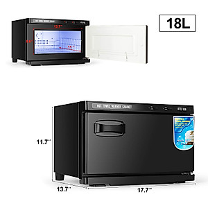 Hot Towel Warmer Salon Towel Hot Cabinet for Facials Barber Esthetician, Spa Beauty Tattoo Massage Manicure Equipment (18L,Black)