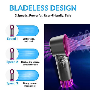 ZERO10 HOHOO Portable Bladeless Fan, USB Rechargeable, 3 Speeds | Gray