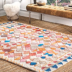 nuLOOM Helaine Hand Tufted Moroccan Shag Area Rug, 10' x 14', Multi