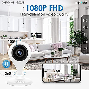 NETVUE Indoor Camera - Baby Monitor with Camera and Audio, 2-Way Real-time1080p Night Vision, Advanced AI Motion Detection, Home Security Camera for Baby Nanny Elderly and Pet Monitor, Work with Alexa