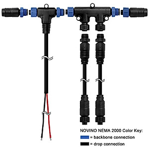 NMEA 2000 Starter Kit to Process NEMA 2K Network for Lowrance Simrad Garmin,Marine Grade NMEA 2000 Backbone Cables Drop Cables Tees Terminators