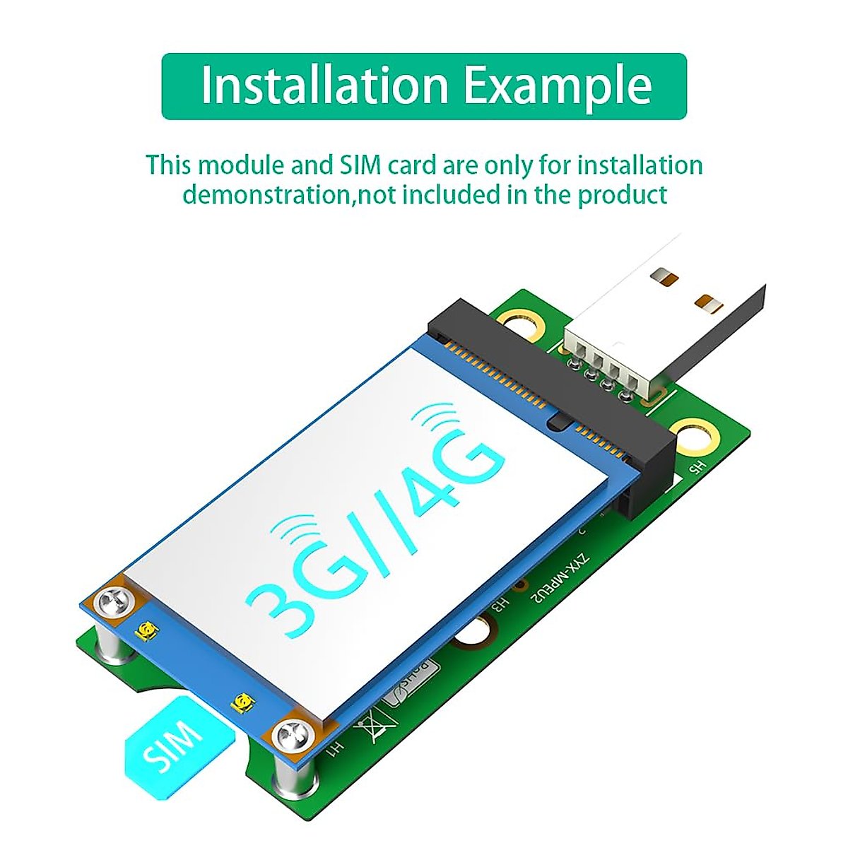 Mini Pcie USB Adapter SIM to USB Adapter with SIM Card Slot for WWAN/LTE Module