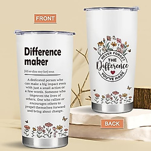 Difference Maker Tumbler & Bag Gifts Set | Office Christmas Gifts for Coworkers, Employees, Teachers, Nurses,Thank You Gifts for Women, Team Work Anniversary, Retirement, Congratulations, Appreciation