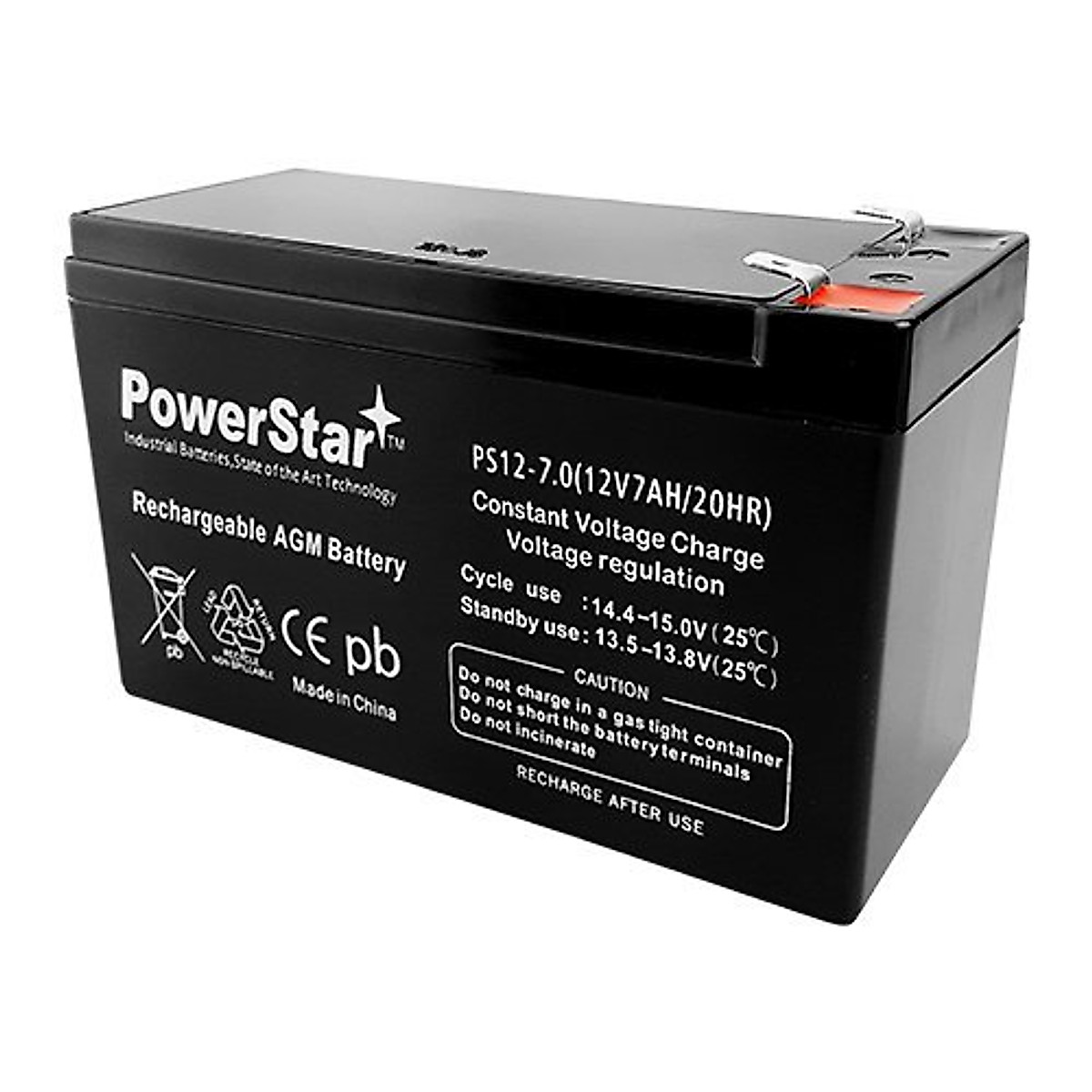 PowerStar 12v 7.0Ah Replacement Battery for Compatible with apc RBC38 RBC40 RBC51 RBC106 RBC110