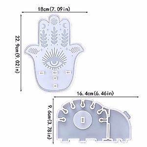 1 Set of Hand Wall Hanging Wall Storage Rack Resin Mold Molds Epoxy Resin Eyes Sun Moon Flower Shaped Palm Tray Halloween for Wall Shelf Candle Vase, DIY Making Decor Art Crafts