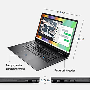 HP Envy X360 2-in-1 Laptop, 15.6" IPS Touchscreen, AMD Ryzen 7 5825U Processor, Backlit Keyboard, Fingerprint Reader, Wi-Fi 6, Audio by Bang & Olufsen, Windows 11 (16GB RAM | 1TB PCIe SSD)
