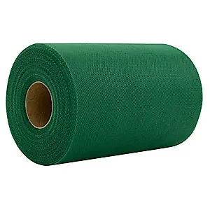 Tulle Fabric Roll | 6” by 100 Yards | Polyester Spool for Crafts Decorations Tutu Weddings Costumes Skirts Parties and More – by Craft Forge (Hunter Green)