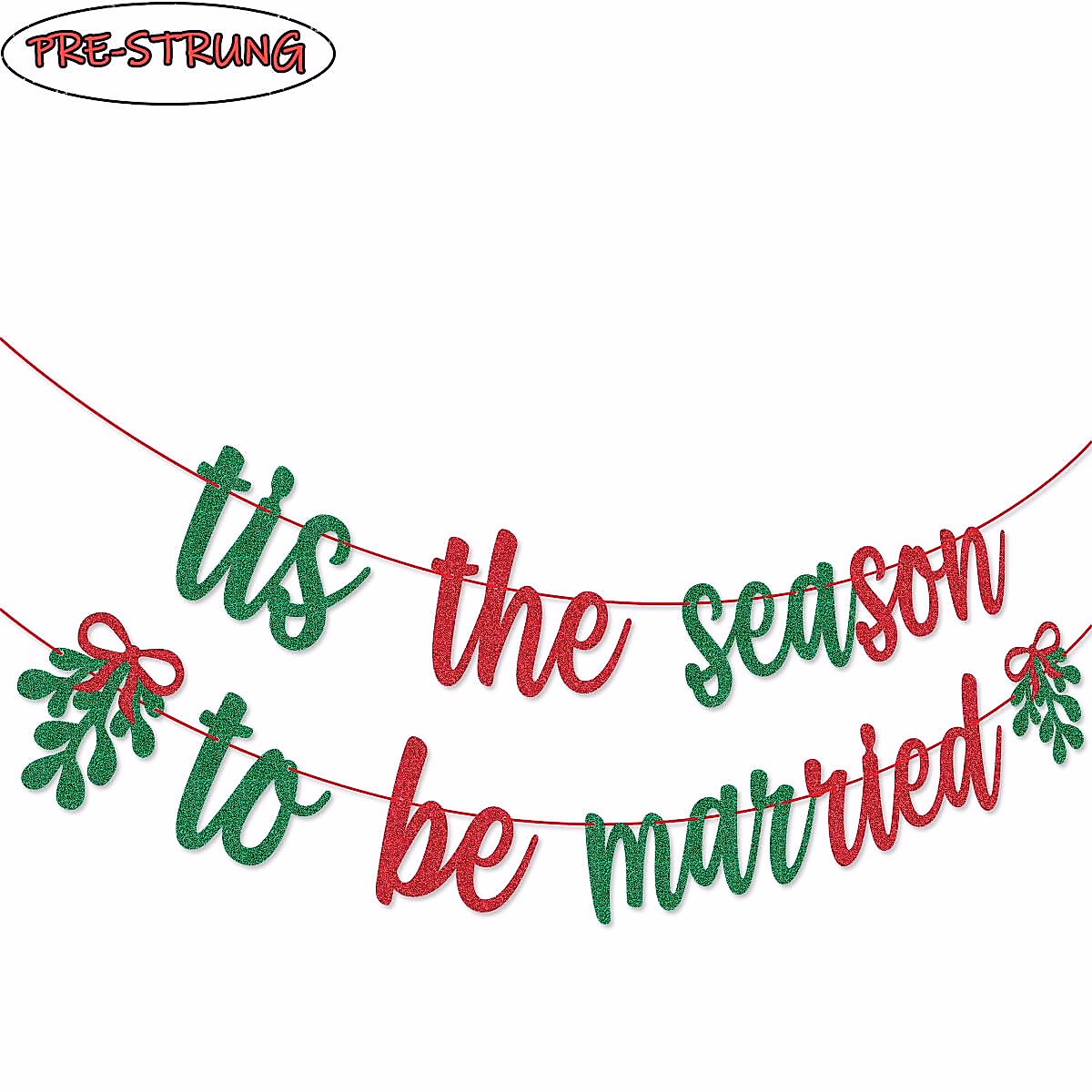 Tis The Season To Be Married Christmas Wedding Banner for Winter Bachelorette Party Christmas Bridal Shower Decorations
