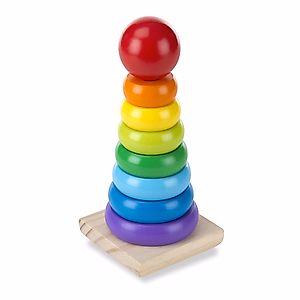 Melissa & Doug Shape Sorting Cube Classic Wooden Kids Toy (Best for 2, 3, and 4 Year Olds) & Rainbow Stacker Classic Toy (Best for Babies, 18, 24 Month Olds, 1 and 2 Year Olds)