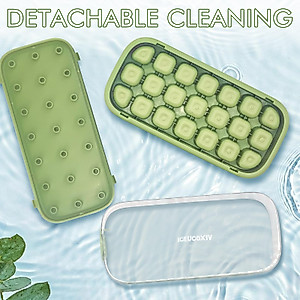 Ice Cube Tray, Easy Release Ice Mold - Silicone 21 pcs Ice Cube Trays for freezer - Ice Box for Cocktail, Tea, Coffee