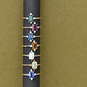 YoTreasure 1.57 ct. t.w. Moonstone & London Blue Topaz 10kt Yellow Gold Ring