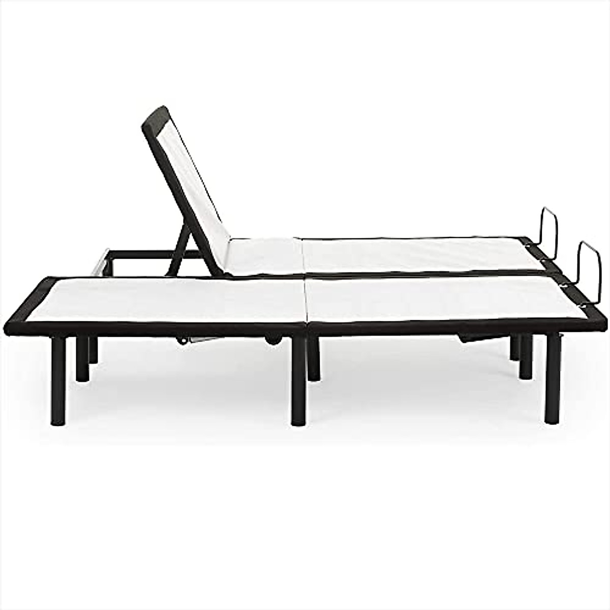 Blissful Nights e1 Adjustable Bed Frame with 8" Firm Gel Infused Memory Foam Mattress, Head Only Incline and Wired Remote No Tools Required Assembly (Split King)