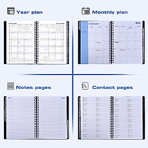 2024 Planner - Weekly and Monthly Planner 2024 from January 2024 to December 2024, 6.5" x 8.5" Planner with Year Plan, Monthly Tabs, Monthly Expense & Notes, Inner Pocket, 100GSM Paper