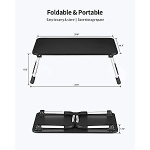 Ruxury Folding Lap Desk Laptop Stand Bed Desk Table Tray, Breakfast Serving Tray, Portable & Lightweight Mini Table, Lap Tablet Desk for Sofa Couch Floor - Black