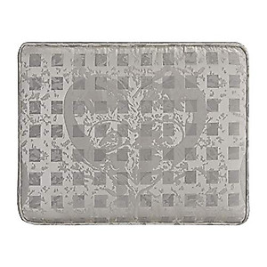 Jennifer Taylor Home Troy Upholstered Vanity Accent Stool, Silvery Check