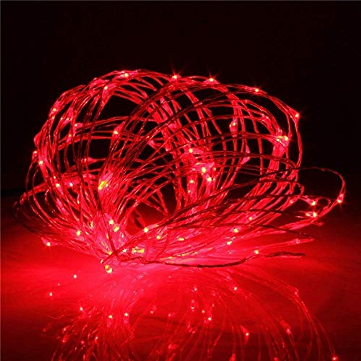 Dolucky Solar String Lights Outdoor, 1Pack 72ft 200 LED Red Solar Fairy Lights, Waterproof Solar Powered Copper Wire String Lights for Yard Home Holiday Party Decor (RED)