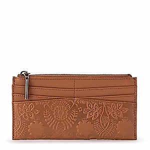 The Sak womens Neva Large Leather Card Wallet, Tobacco Floral Embossed, One Size US