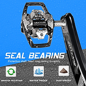 BUCKLOS SPD Clip Pedals PD-M780 MTB Mountain Bike Clipless Dual Sided Pedals - Road Bike Spin Bike Sealed Bearing Bicycle Clips in Pedal Compatible with Shimano SPD Cleats (9/16" Aluminum)