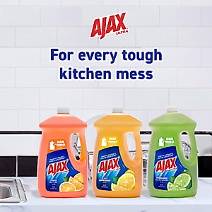 Ajax Ultra Dishwashing Liquid Dish Soap Refill, Vinegar and Lime Scent, 90 fluid ounce