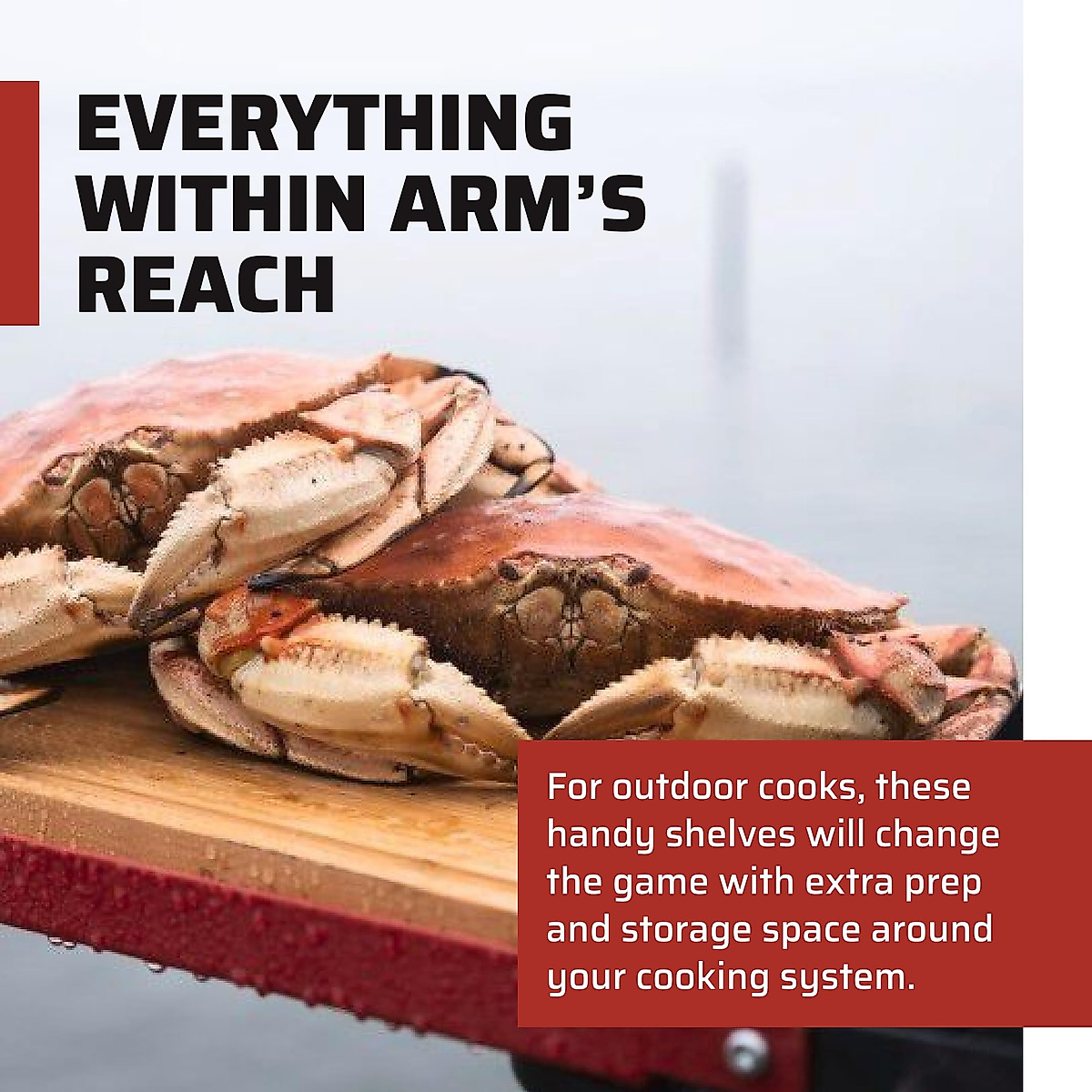 Camp Chef Folding Side Shelf Set for Two-Burner Stoves - Compatible Camp 14" Stoves - Durable Side Shelf for Prep & Storage