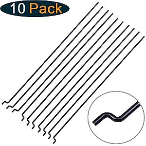 Hobbypark Φ1.2mm x L120mm Steel Z Style Pull / Push Rods Parts for RC Airplane Plane Boat Replacement (Pack of 10)