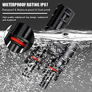 LINXIU Solar Branch Connector Waterproof 2 to1 Branch Connectors Solid Copper Terminal for Parallel Connection Between Solar Panels 1 Pairs