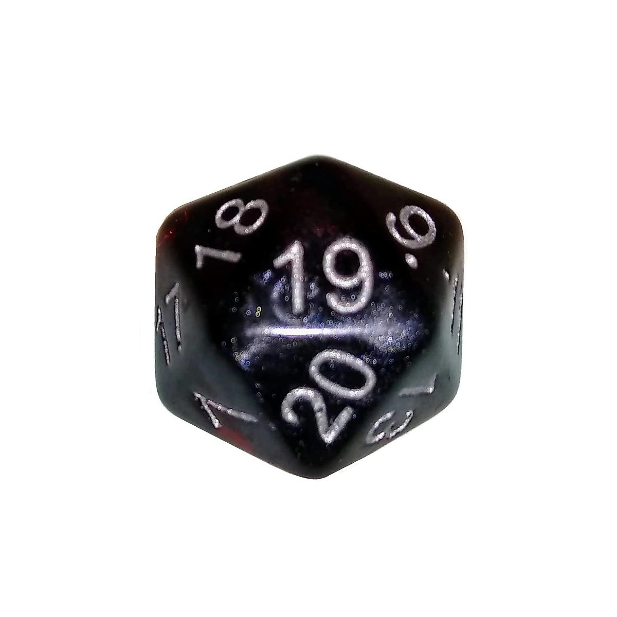 Marbled Black with a Ruby Red Translucent Vein Set of 10 Dice for Role-Playing Games (Includes a d20 Initiative Advantage Die and Two Special d6 Max Damage Dice) RPG