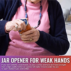 JAR HEADS Rubber Jar Opener Gripper Pad 4 Pack - Thick 5 Inch Grippers for Opening Jars Made in the USA - Jar Opener for Weak Hands & Seniors with Arthritis