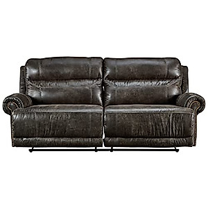 Signature Design by Ashley Grearview 2 Seat Power Reclining Sofa with Adjustable Headrest, Dark Gray