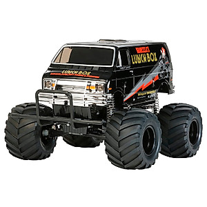TAMIYA America, Inc 1/12 Lunch Box Monster Truck Kit, Black Edition, TAM58546