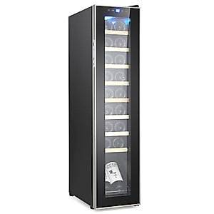 Towallmark 18 Bottle Compressor Wine Cooler, Wine Cellar with Adjustable Temp Control, Freestanding Beverage Refrigerator for Red, White, Champagne, Beer, Soda