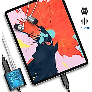 ARKTEK USB-C to 3.5mm Audio Adapter USB Type C to Headphone Jack AUX Hi-Res with DAC PD Fast Charge Adapter for Pad Pro 2018 Pixel 4 and More Devices