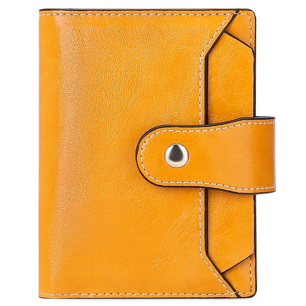 GOIACII Women Wallet RFID Blocking Leather Small Bifold Zipper Pocket Wallet Compact Card Case Purse with ID Window