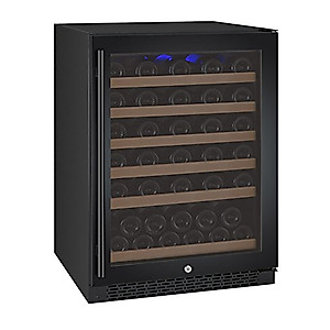 Allavino 24" Wide FlexCount II Tru-Vino 56 Bottle Single Zone Black Right Hinge Wine Refrigerator