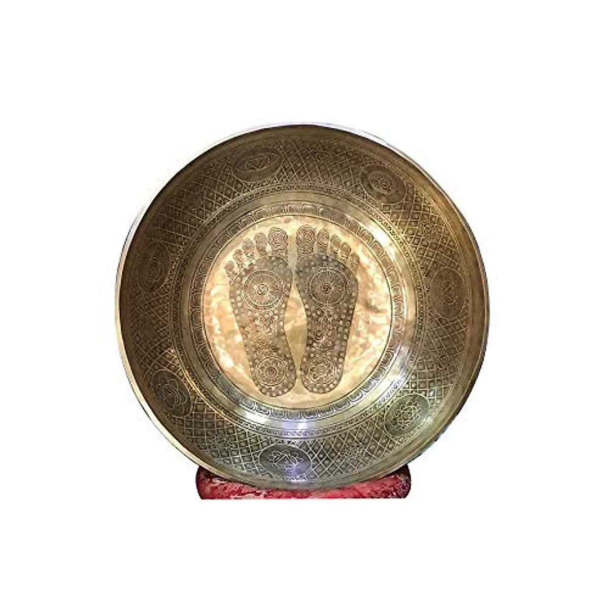 21 Inch Diameter Extra Large Standing Singing Bowl - Foot Carved Singing Bowls - Sound Therapy -Meditation -Yoga Session - Big Healing Bowls