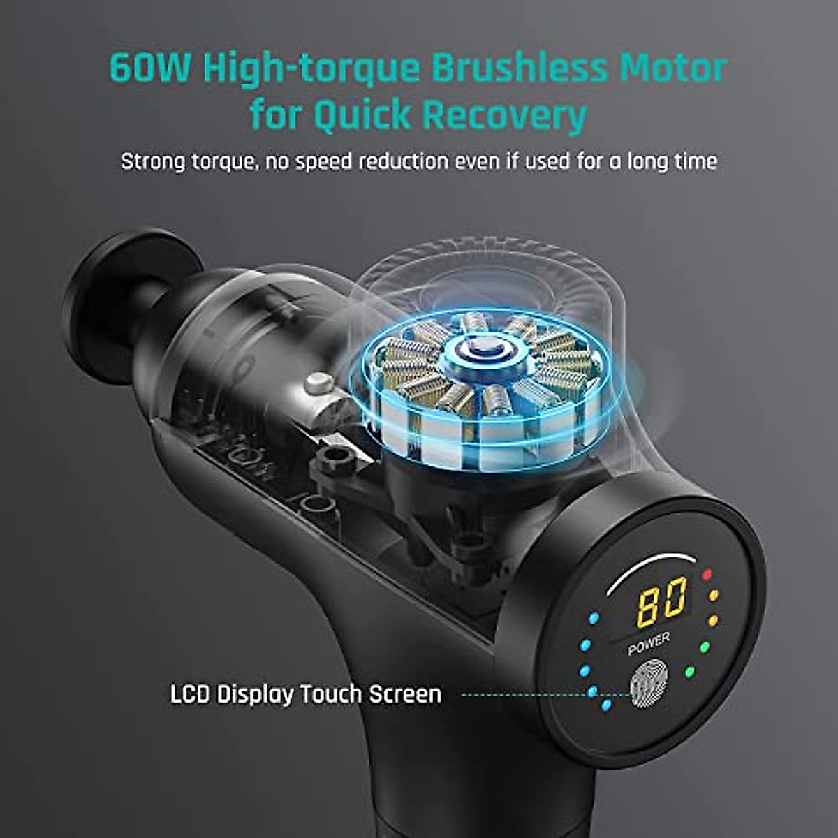 Mebak 3 Massage Gun Deep Tissue Massager for Pain Relief Neck Back Body Relaxation, Super Quiet Portable Electric Percussion Massage Black