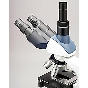AmScope T120C Professional Siedentopf Trinocular Compound Microscope, 40X-2500X Magnification, WF10x and WF25x Eyepieces, Brightfield, LED Illumination, Abbe Condenser with Iris Diaphragm, Double-Layer Mechanical Stage, 100-240VAC