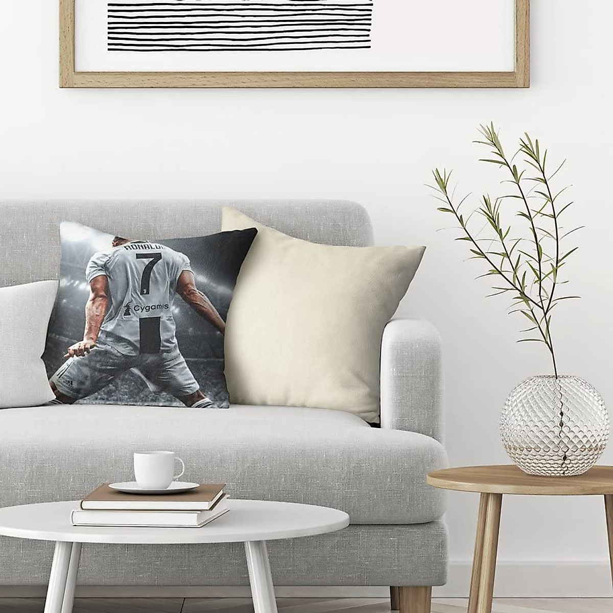 Football Stars Cristiano-Ronaldo-CR7-Throw covers 18x18 inches, Cristiano-Ronaldo-CR7-Pillow Cushion Cases, Modern Decorative Square Pillowcases for Sofa Couch Bedroom Living Room Car (Pack of 1)