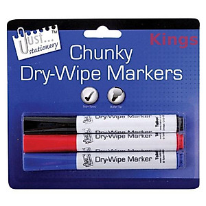 Tallon Just Stationery Chunky Dry Wipe Board Markers Pack Of 3