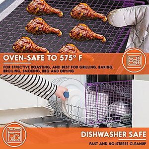 2-Tier Stackable Cooling Rack for Baking, Wire Steel Collapsible Oven and Dishwasher Safe Cookie Racks for Cooking Roasting Broiling Grilling Pizza Cake Bread, Fit Half Sheet Pan