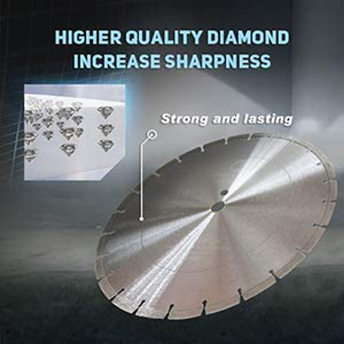 WHIRLWIND USA LSS 14 Inch Diamond Saw Blade,Dry or Wet Cutting Concrete Saw Blades for Sharp Cutting Concrete Marble Granite Brick Masonry,Broadened Cutter Head